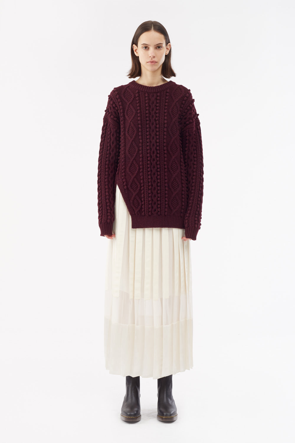 Side-Slit Cable-Knit Wool Sweater – 3.1 Phillip Lim