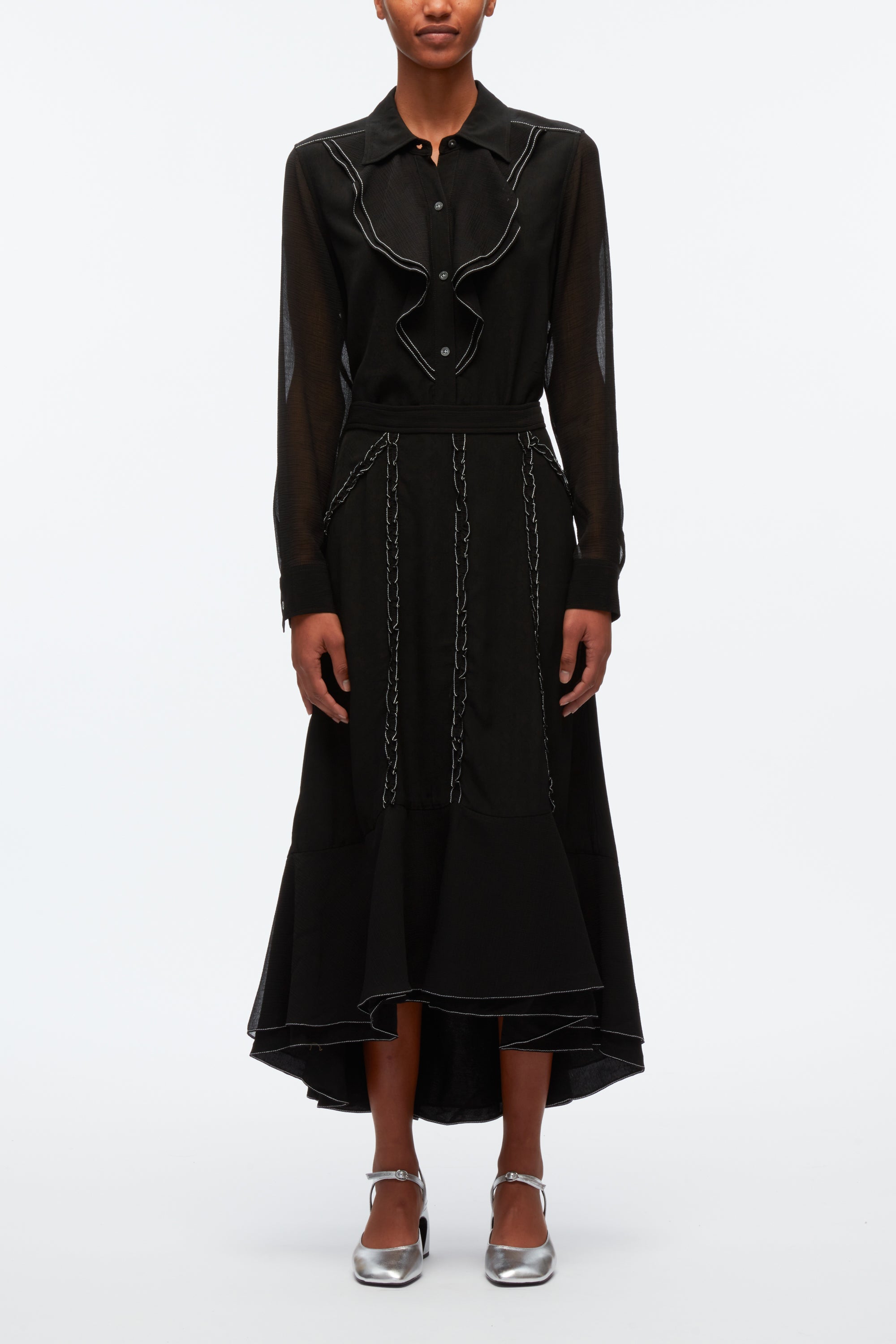 Ruffle Shirt With Contrast Stitching – 3.1 Phillip Lim