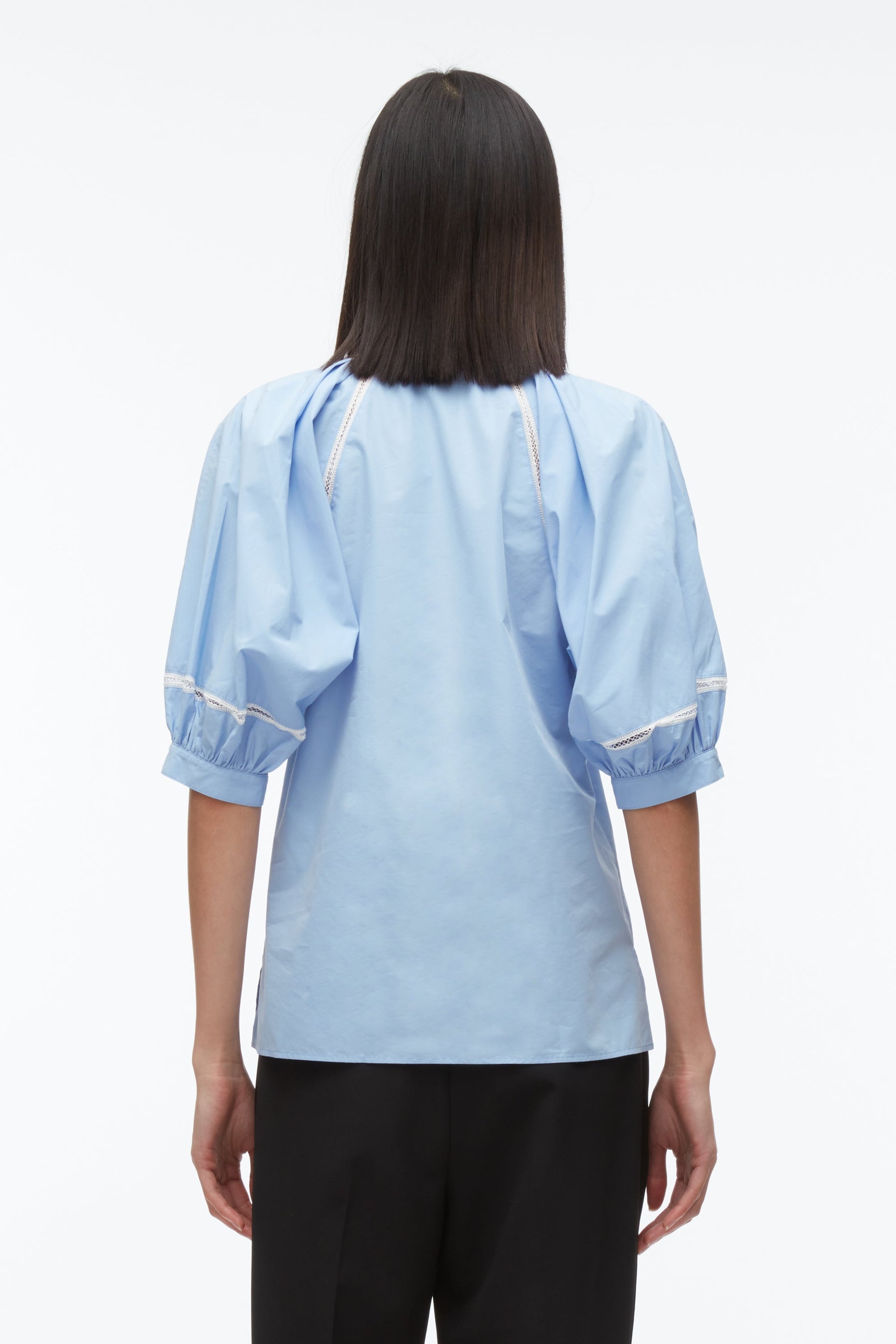 Lantern Sleeve Shirt With Lattice Trim – 3.1 Phillip Lim