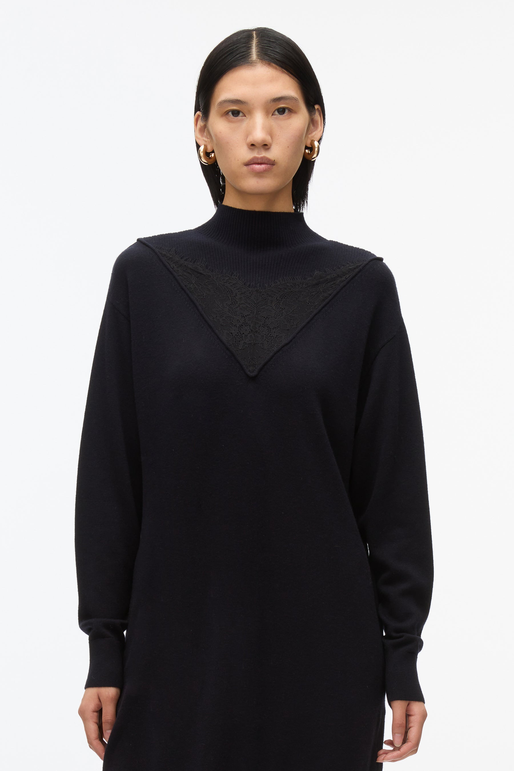 Mockneck Knit Dress with Lace Inlay – 3.1 Phillip Lim