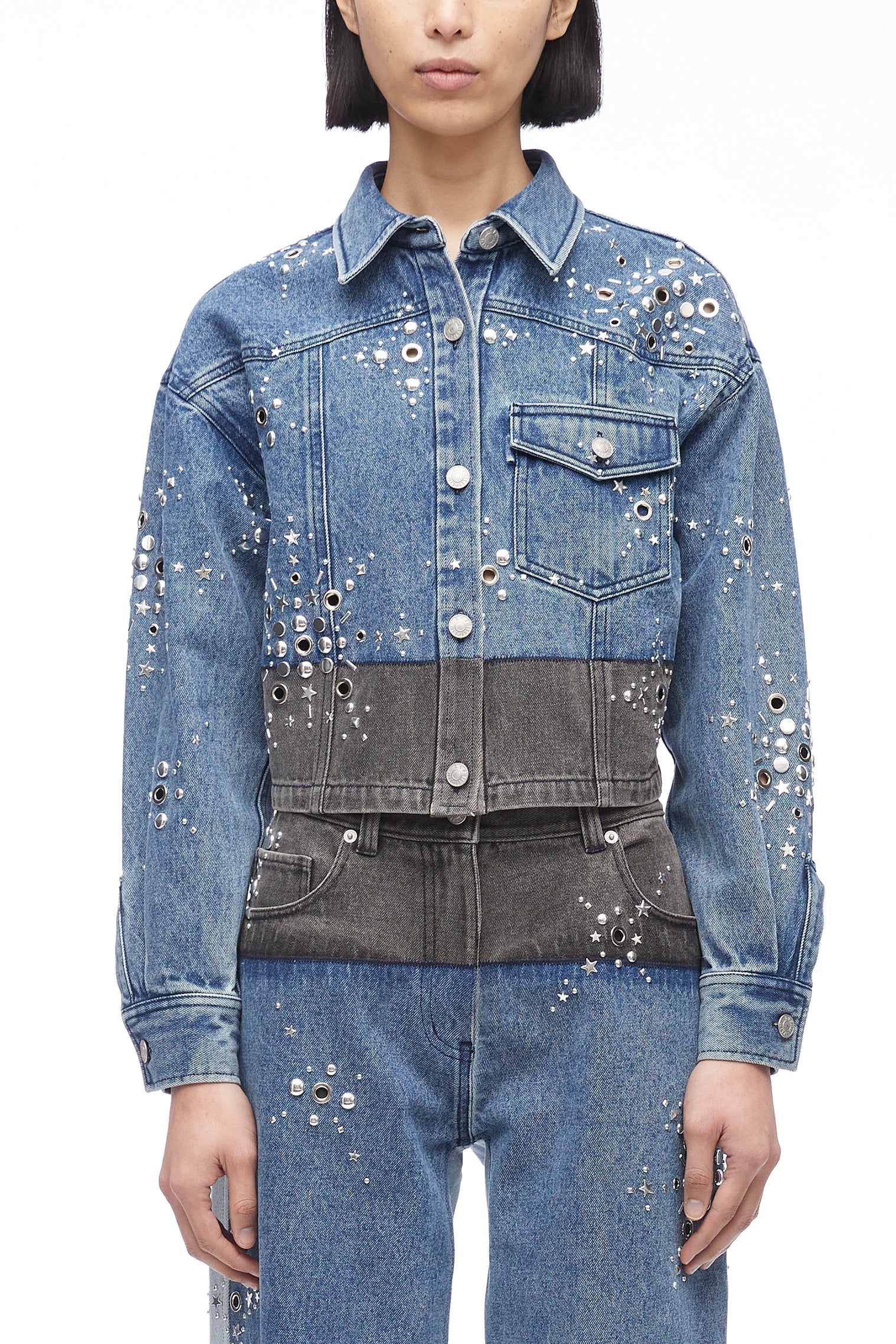 Liberty Embellished Cropped Denim Jacket – 3.1 Phillip Lim