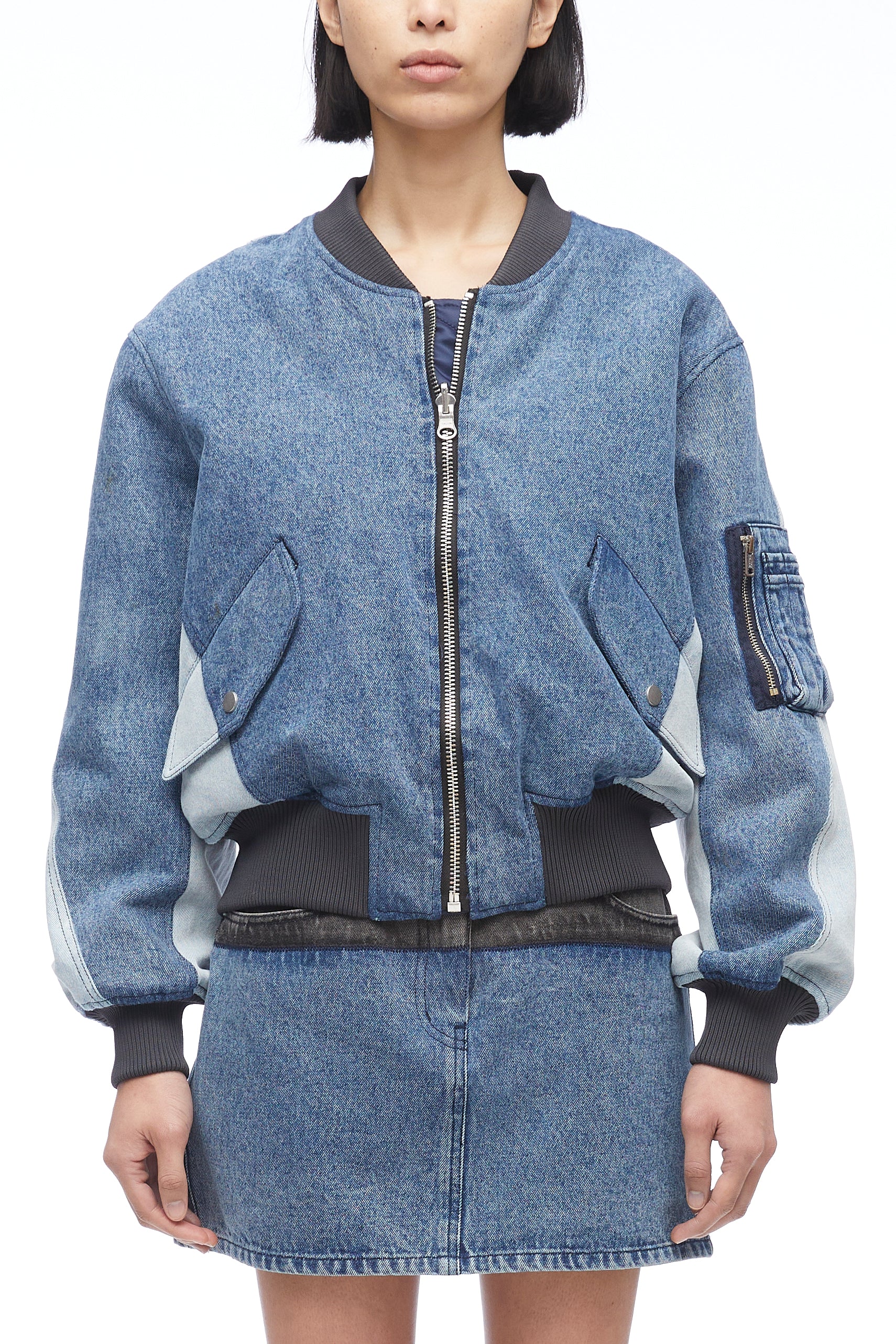 Multi-Toned Denim Reversible Bomber Jacket – 3.1 Phillip Lim