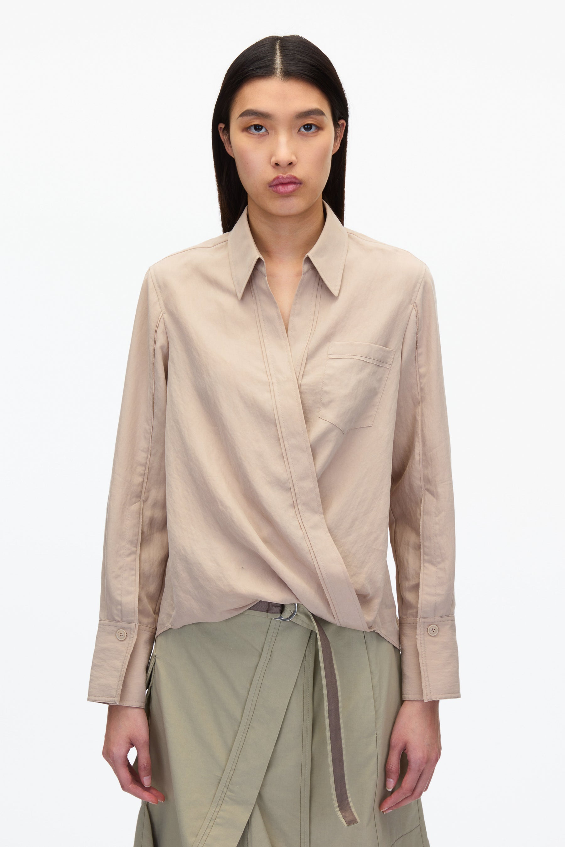Draped Crossover Long Sleeve Shirt – 3.1 Phillip Lim
