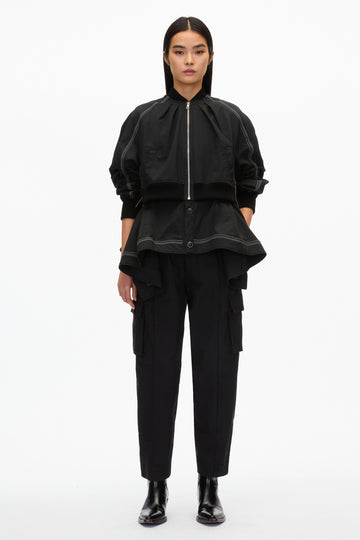 Black Layered Flounce Bomber Jacket | Phillip Lim Modern Jackets – 3.1 ...