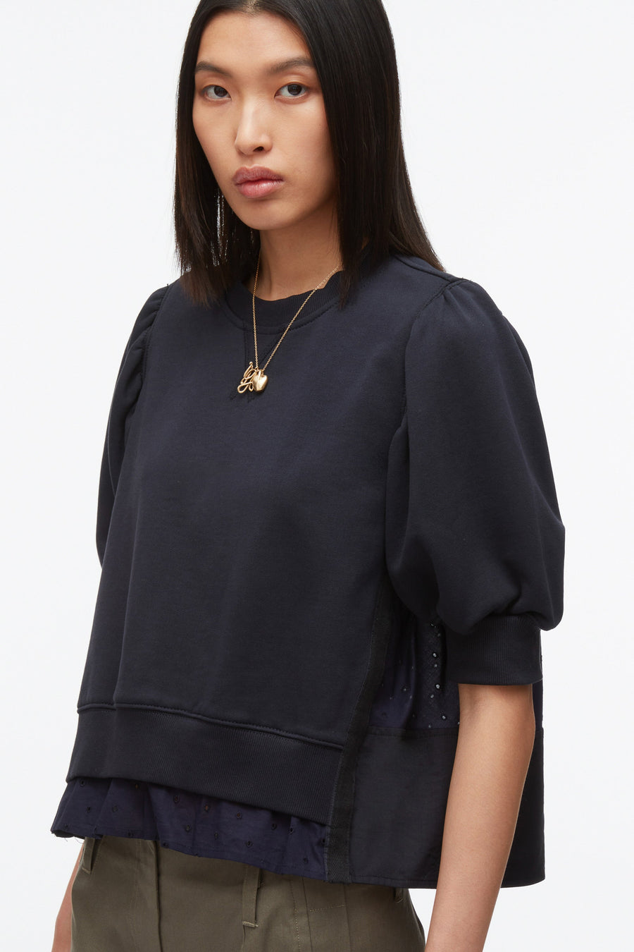 Puff Sleeve Sweatshirt with Voile Combo – 3.1 Phillip Lim