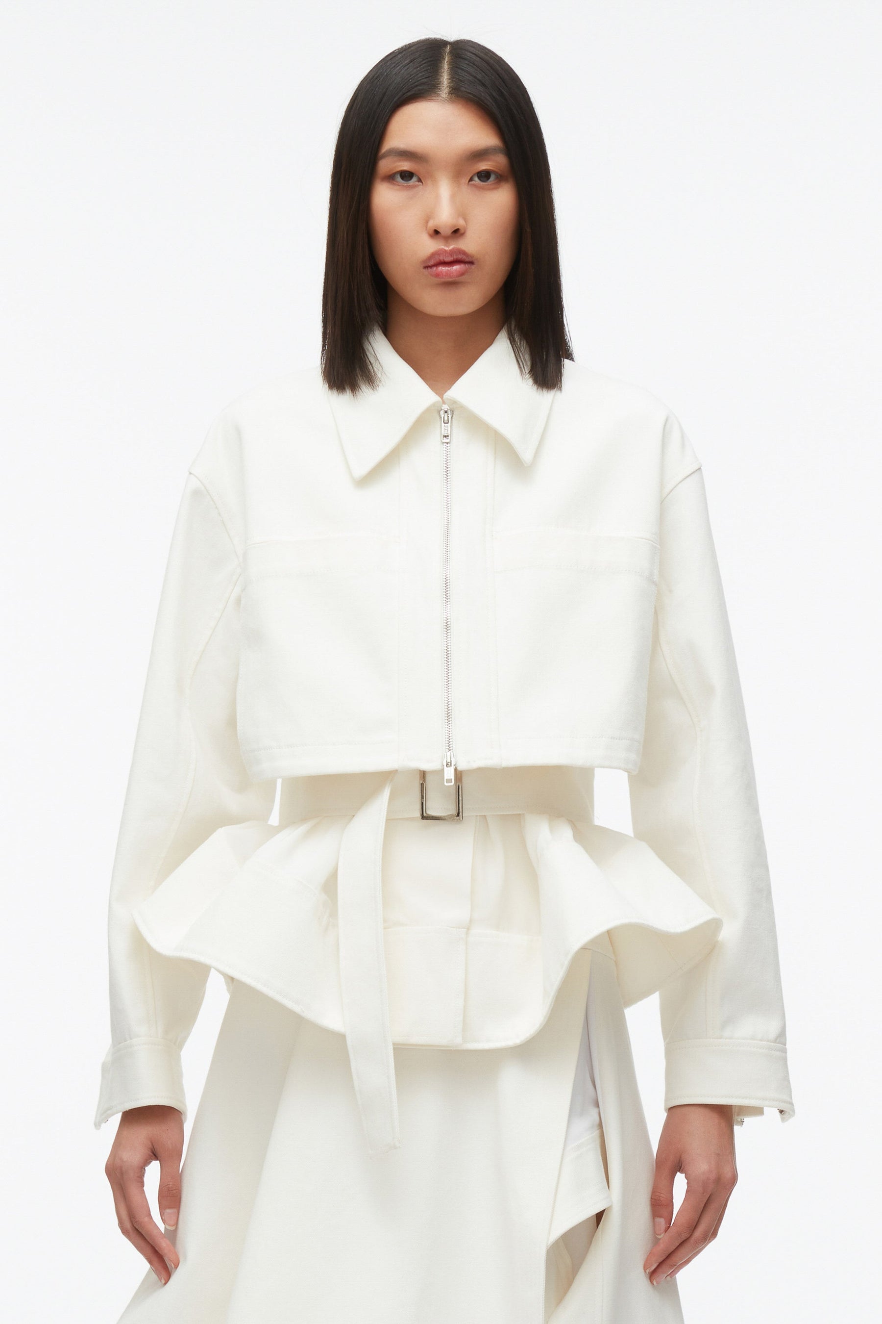 Black Belted Flounce Utility Jacket | Phillip Lim Utility Styles – 3.1 ...