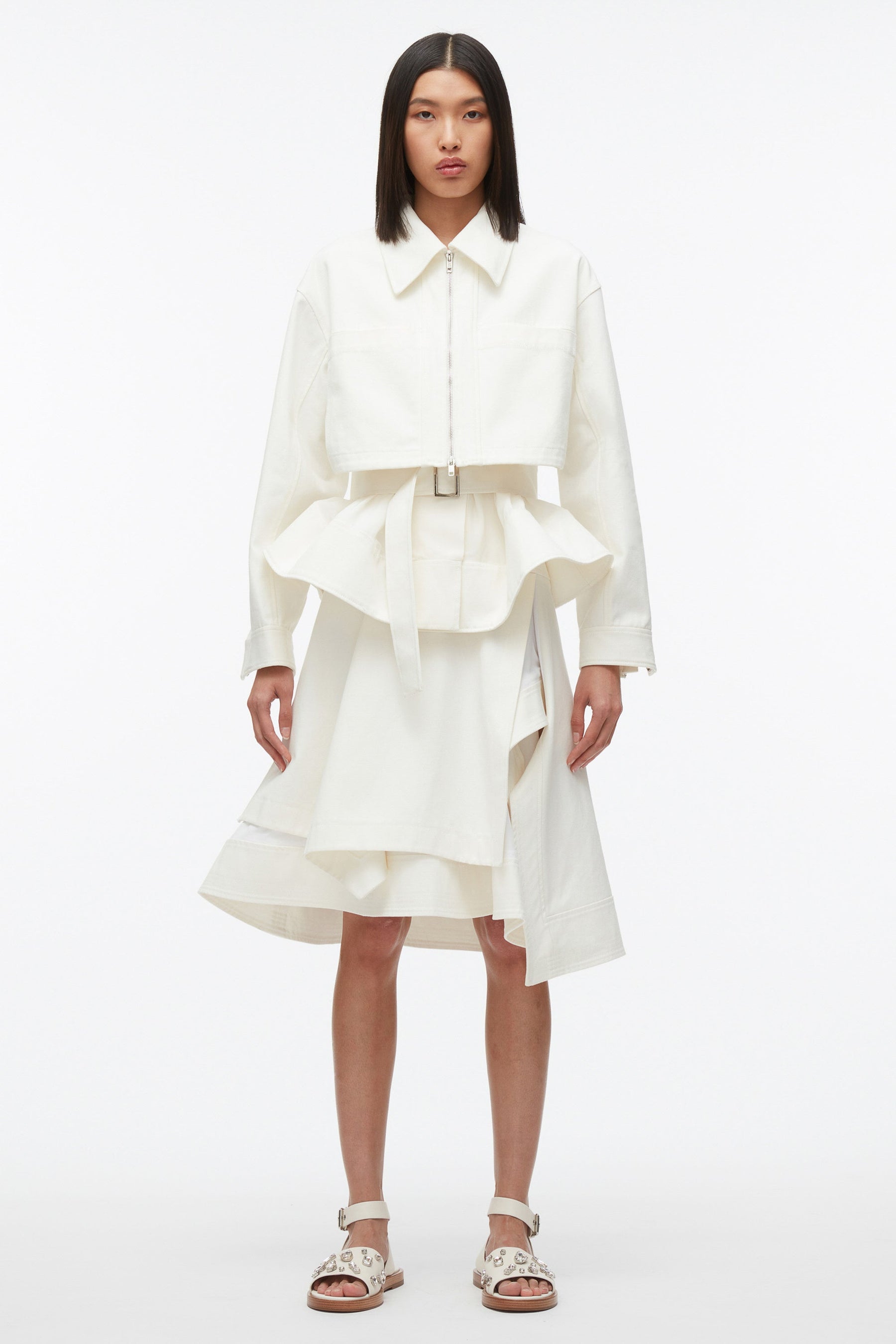 Black Belted Flounce Utility Jacket | Phillip Lim Utility Styles – 3.1 ...