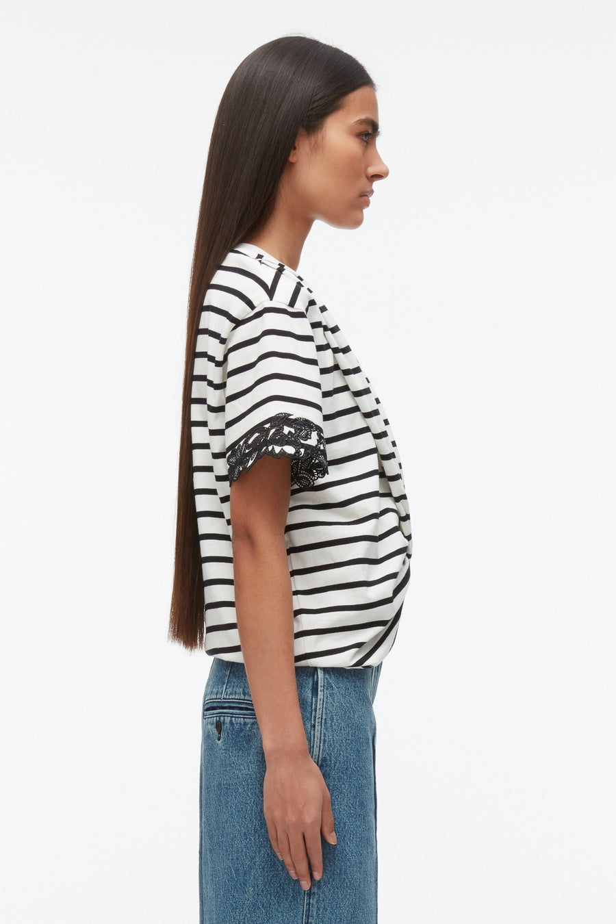Draped Tee with Lace Embroidery – 3.1 Phillip Lim