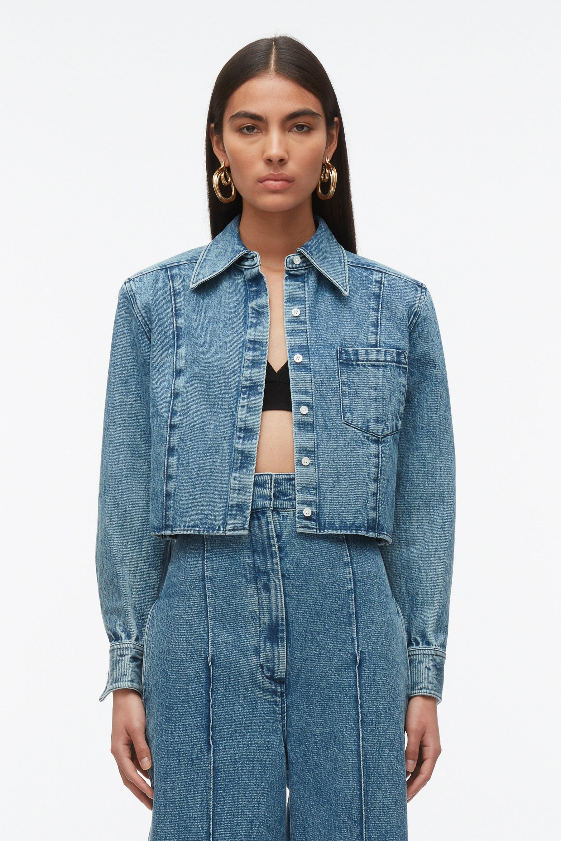 Denim Cropped Shirt for Women | Stylish Phillip Lim Designs – 3.1 ...