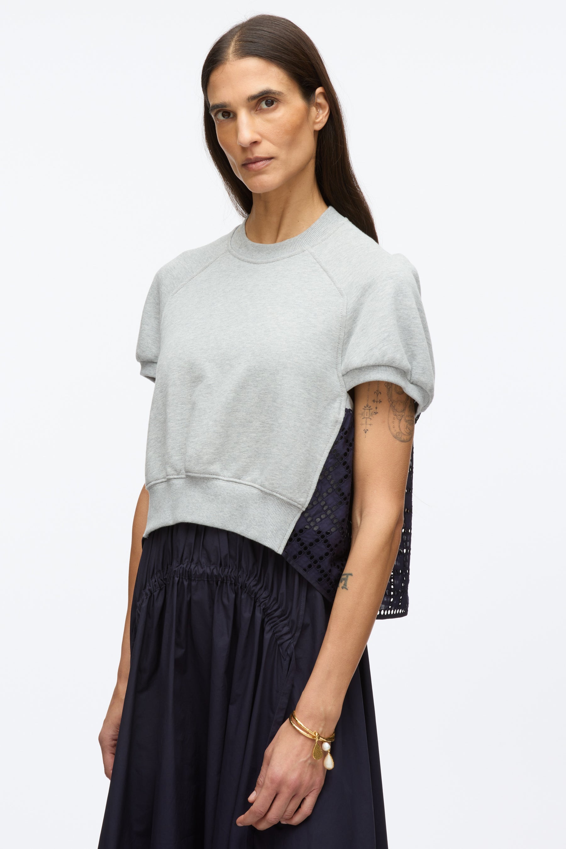 French Terry Dress with Broderie Anglaise – 3.1 Phillip Lim